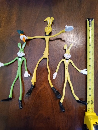 Lot Of 3 Vintage Easter Bunny Rabbit Bendable Shapeable Stretch Rabbit ...