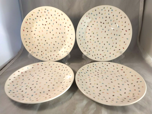 Set of 4 Sacks Productions Confetti 8" Cake/Dessert/Appetizer Plates | eBay