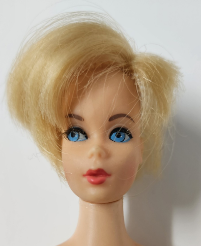 1960s Vintage Barbie Doll Hair Fair Blonde Head Rooted Eyelashes 66 ...