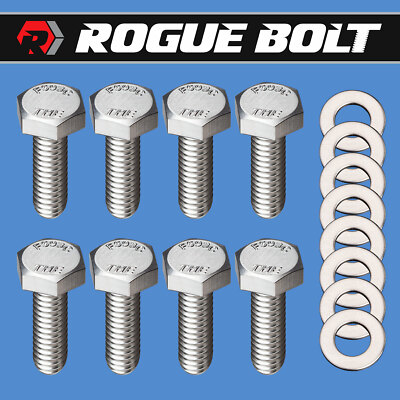 SBC VALVE COVER BOLTS HEX STAINLESS STEEL SMALL BLOCK CHEVY 283 327 350 ...