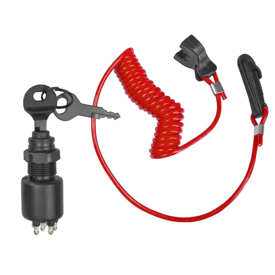 OMC BRP Johnson Evinrude Ignition Switch & Lanyard 5005801 1996 & up ...
