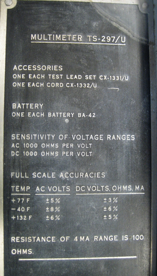 Vintage US Army Signal Corps VOM Multimeter Weston TS-297/U *Tested* | eBay