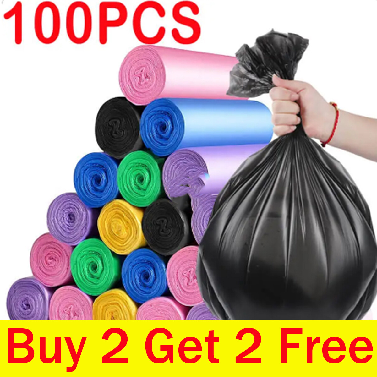 100XTrash Bags Small Garbage Bag for Office Kitchen Bedroom Waste Bin ...