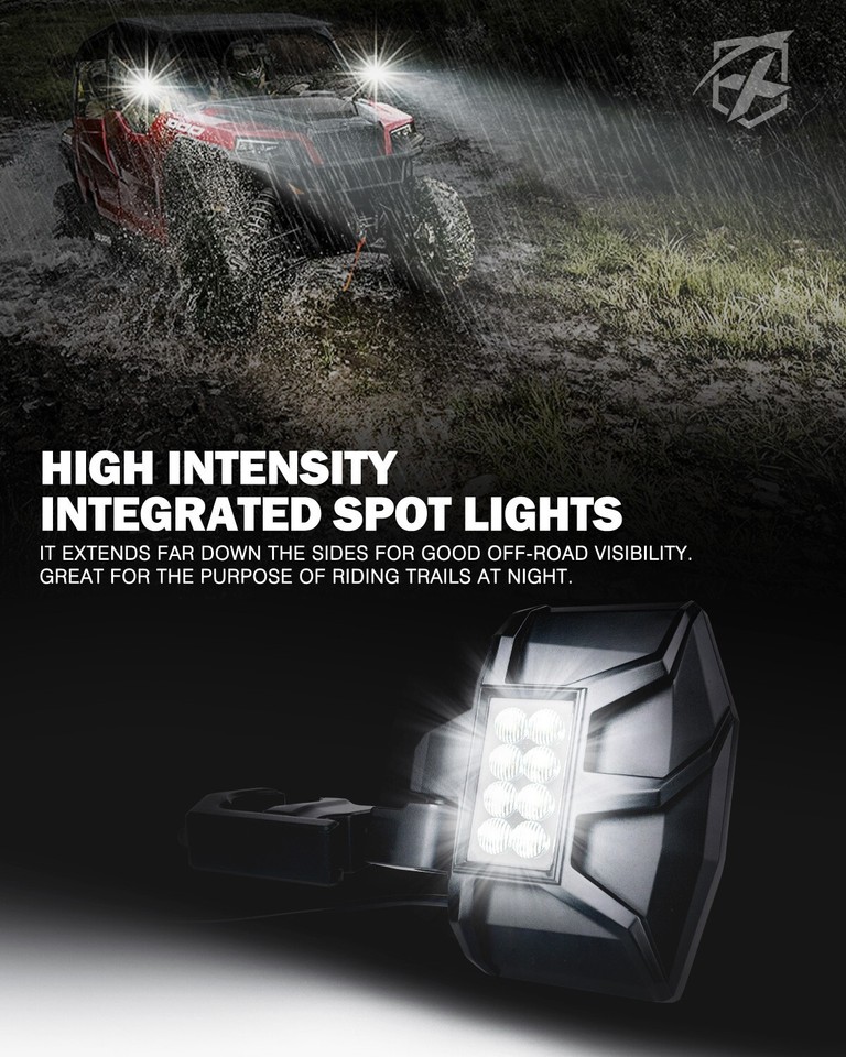 1.75"-2" Roll Bar UTV Rear View Side Mirrors for Polaris RZR Kawasaki ...