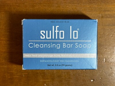 Sulfo-Lo Cleansing Bar Soap with Sulfur for Face and Body, 3.5 Ounce ...