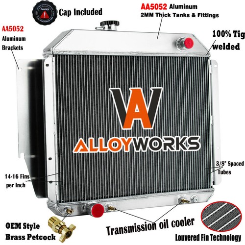 3 Row Radiator For 1979-1991 1990 Ford E100 E150 E250 E350 Econoline 5 ...