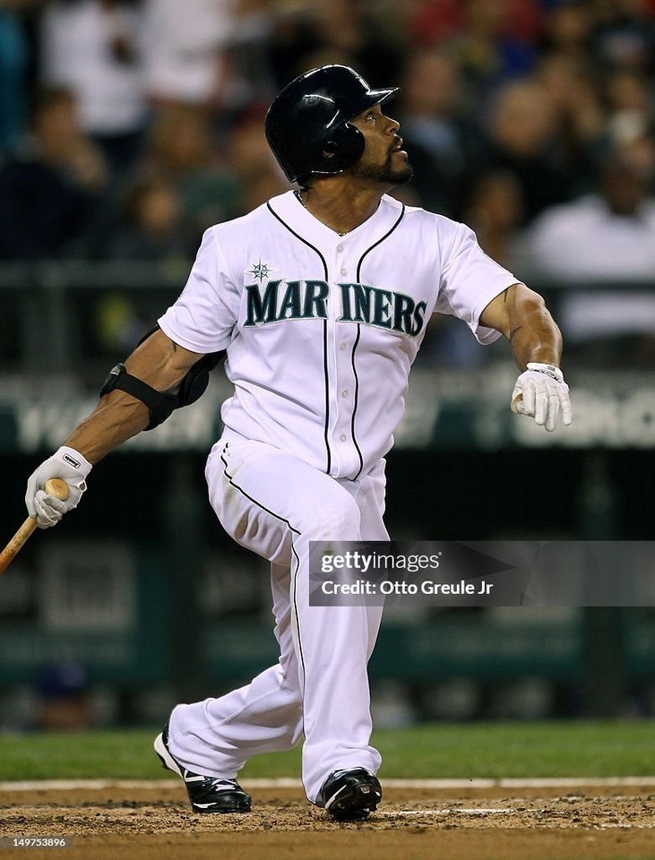 SEATTLE MARINERS ERIC THAMES GAME WORN USED BATTING HELMET (BLUE JAYS ...