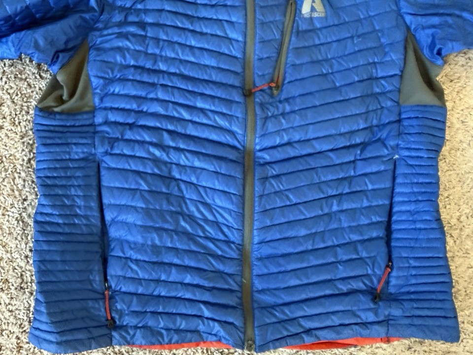 Eddie Bauer Men's XL Blue Wide Channel Hooded Jacket Down Puffer, Full ...
