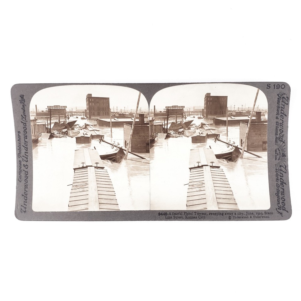 Stereoview of Kansas City Great Flood of 1903 State Line Street ...