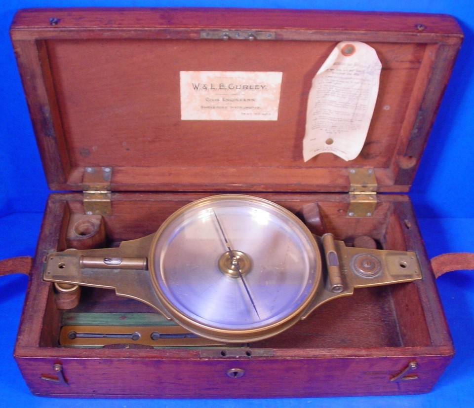 1868 Gurley Plain Compass w/Orig. Box - Large Early Example | eBay