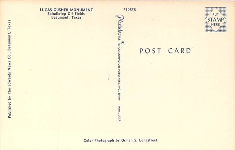 Lucas Gusher Monument, Spindletop Oil Fields, Beaumont, Texas | eBay