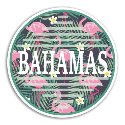2 x 10cm Bahamas Vinyl Stickers - Tropical Travel Sticker Laptop ...