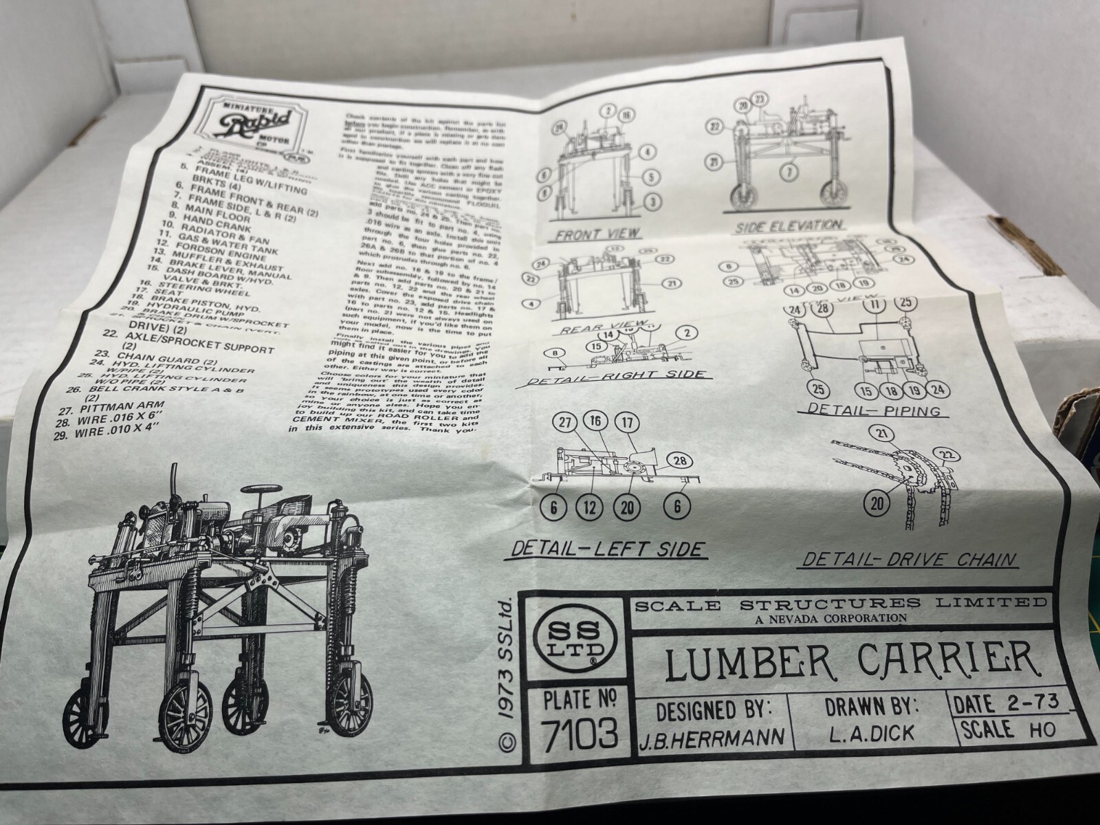 HO 1/87 SS LTD LUMBER CARRIER KIT GERLINGER BY SCALE STRUCTURES LTD ...