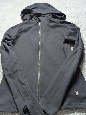 Spyder Active Track Jacket Size S, Black, with hoodie | eBay