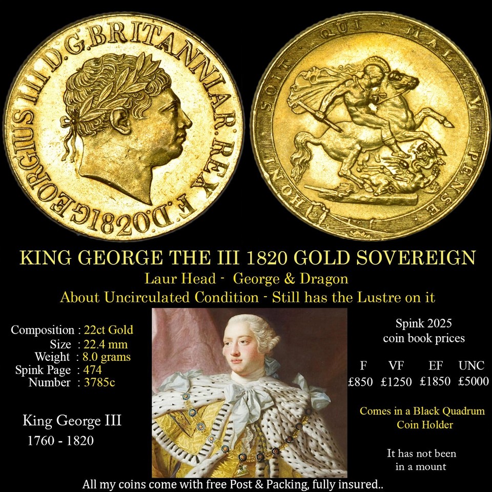 KING GEORGE THE III 1820 GOLD SOVEREIGN MY BEST. | eBay UK
