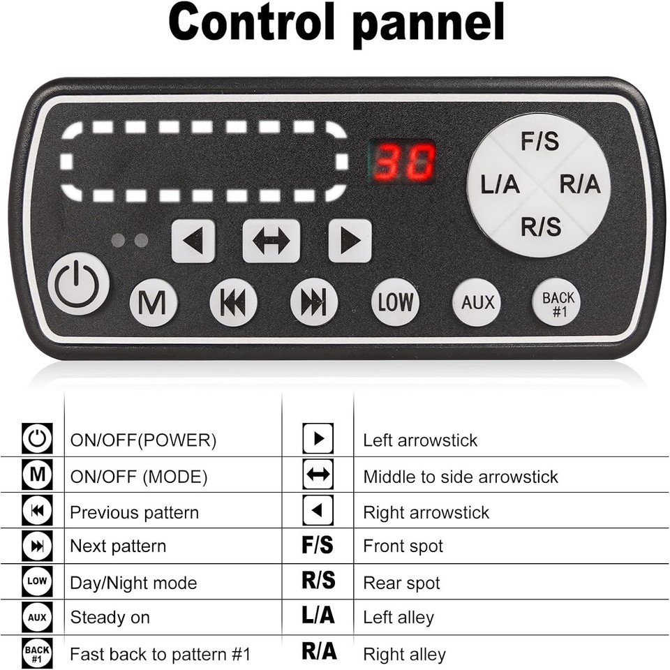 ASPL 48" Amber LED Strobe Light Bar Rooftop Emergency Warning Control ...