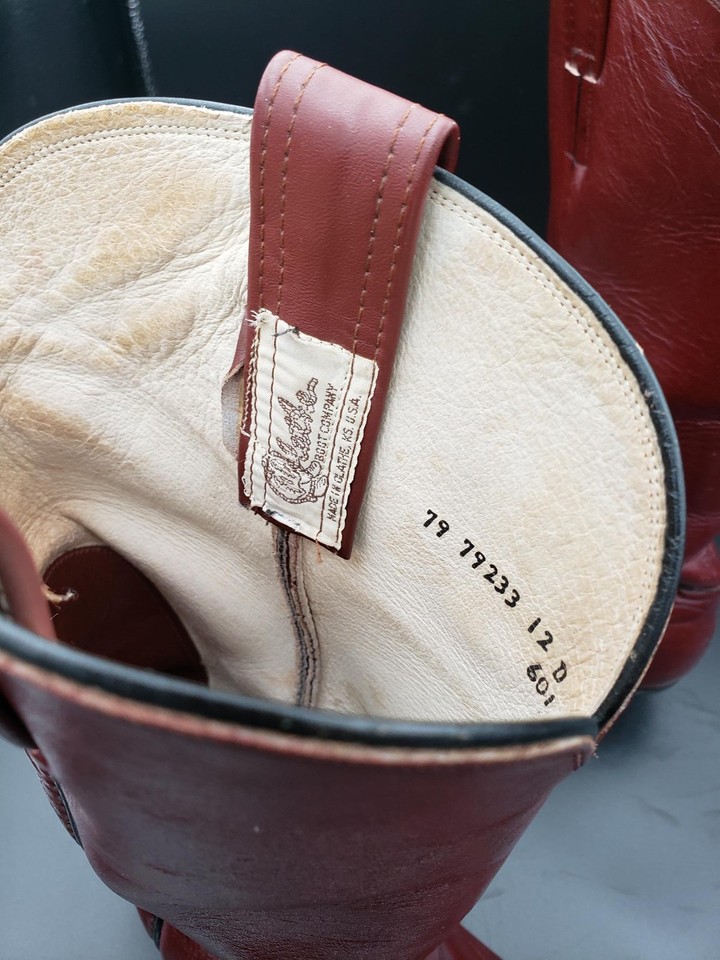 Vintage Olathe Leather cowboy boots USA Made Rare Ox Blood 12D | eBay