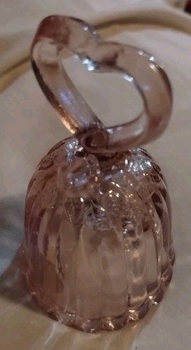 Vintage Fenton Pink Glass Bell Heart Handle Hand Painted | eBay