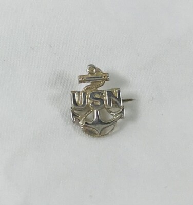 USN Sterling Silver Anchor Pin Anchor and Rope Pinback | eBay