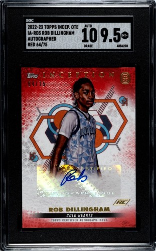 2023 TOPPS INCEPTION OVERTIME ROB DILLINGHAM RC AUTO RED 64/75 GRADED ...