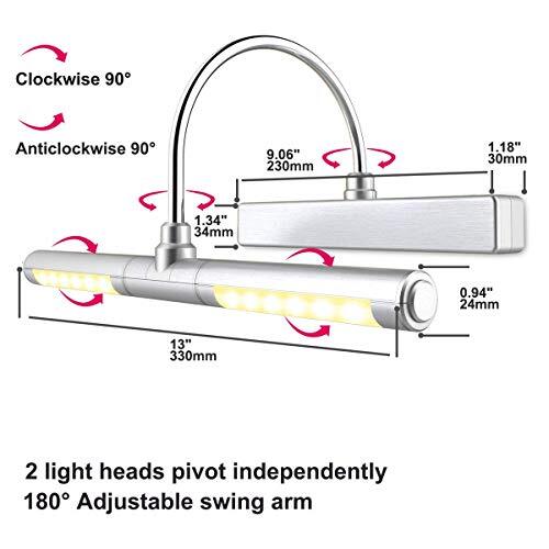 Wireless Battery Operated LED Picture Light with Remote, 13 Inches ...