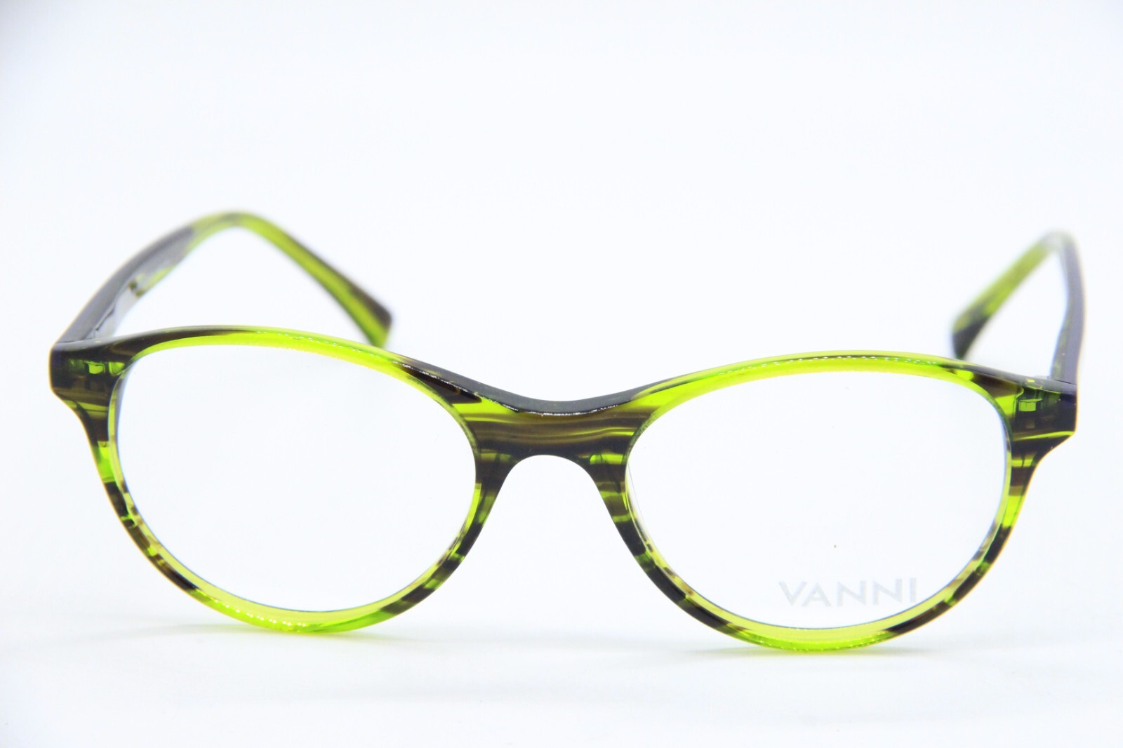 NEW VANNI V3667 A59 TRANSPARENT GREEN OLIVE AUTHENTIC EYEGLASSES FRAMES ...