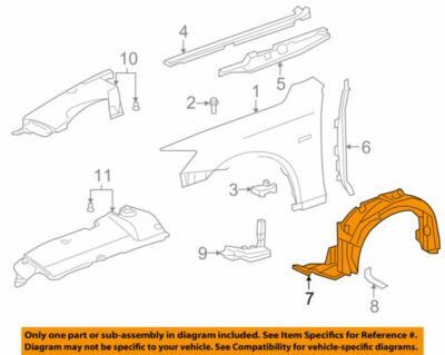 53805-53060 Toyota Liner, front fender, rh 5380553060, New Genuine OEM ...