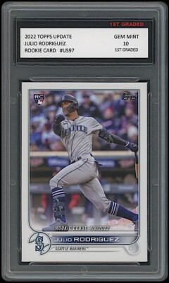 JULIO RODRIGUEZ 2022 TOPPS UPDATE 1ST GRADED 10 DEBUT ROOKIE CARD #US97 ...
