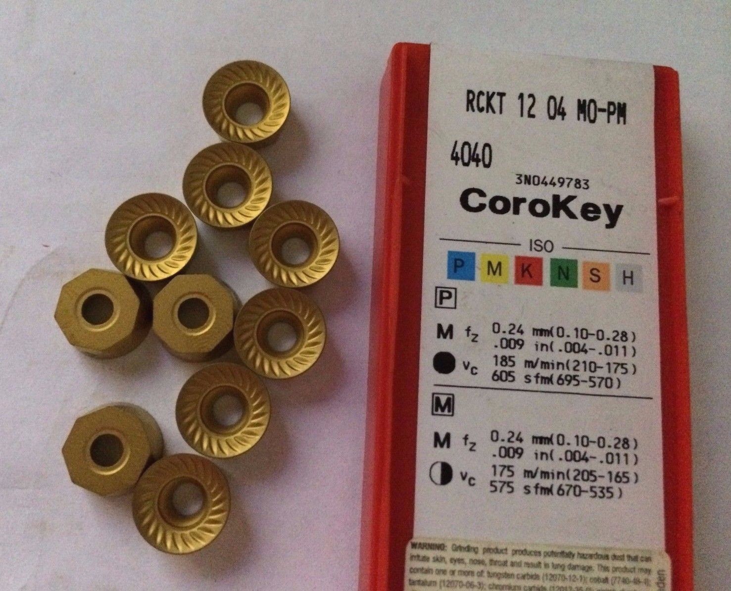 10 SANDVIK Coromant RCKT 12 04 4040 MO PM Carbide Inserts Grooving ...