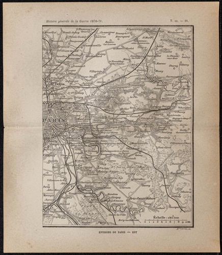 1898ca - Surroundings of Paris (East) in 1870 - Map of the war | eBay UK