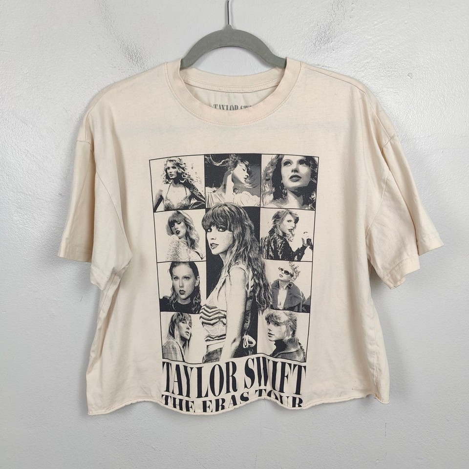 Taylor Swift The Eras Tour Graphic T Shirt Size Medium Cream Boxy ...