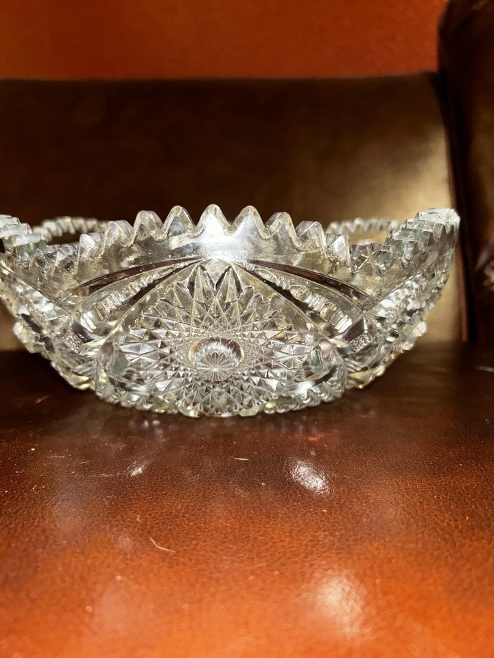 Antique American Brilliant Period Lead Cut Glass Sawtooth Edge 10 ...