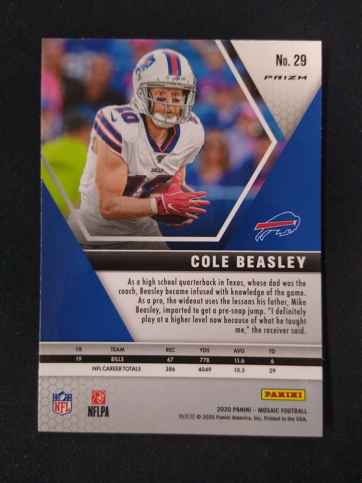 2020 Mosaic COLE BEASLEY Green Prizm #29 Buffalo Bills *CT23 | eBay