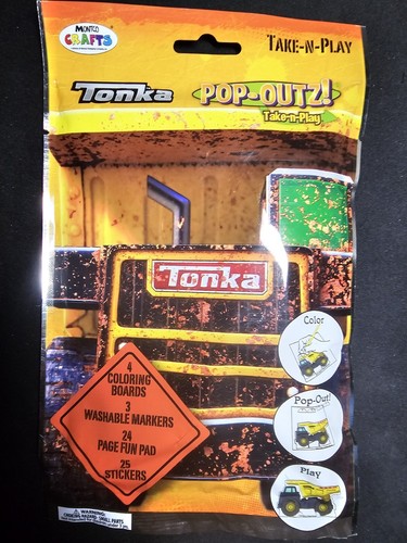 Tonka Travel Kids coloring play Activity Set-8 Pop Vehicles 3Markers 25 ...