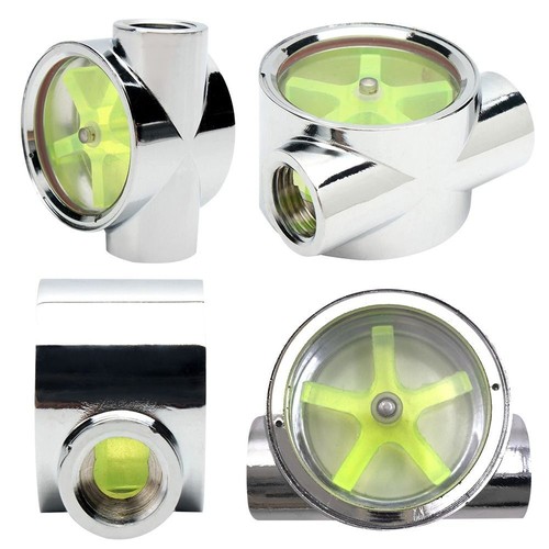 Copper Chromed Water Cooling Flow Indicator G1/4 Threaded Flow Meter 2 ...