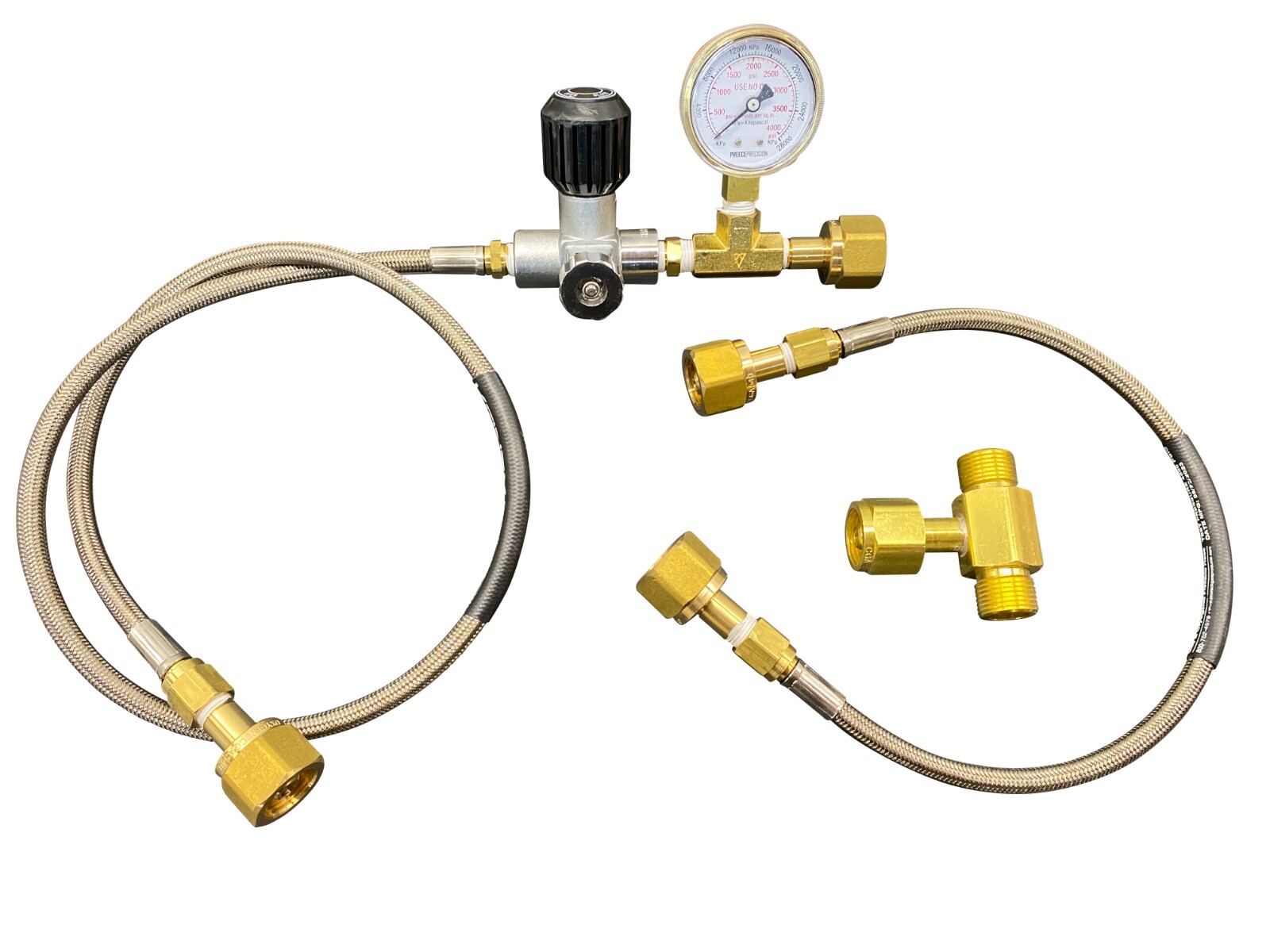 2 to 1 Oxygen Transfill Manifold CGA540 to CGA540 with Valve and Bleed ...