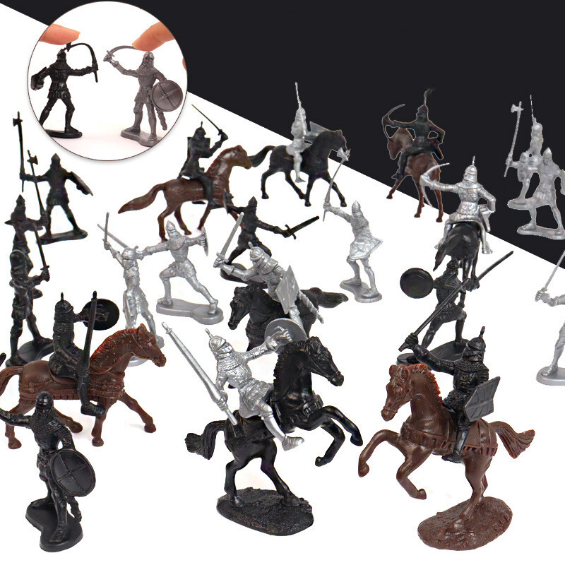52 Pcs Set Medieval Soldiers Military Roman Gladiator Knight Figures ...