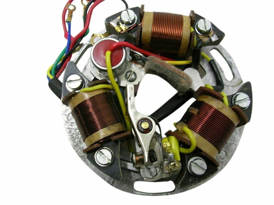 New Vespa Stator Coil Plate 6V 5 Wire Point Sprint,VBB,VNA,VNB,GT,GTR ...