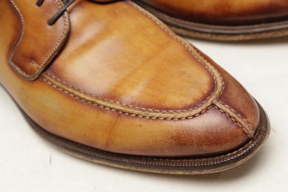 Magnanni Teodoro Mens Split Toe Dress Shoes 9 M Cognac Whiskey Patina ...