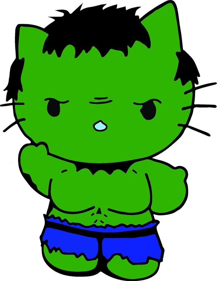 HELLO KITTY SPIDER MAN,IRON MAN,BATMAN,THOR - MANY SUPER HERO DECALS ...