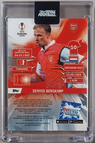 2023-24 Dennis Bergkamp #/99 Arsenal 1st ed Topps Total Football Sealed ...