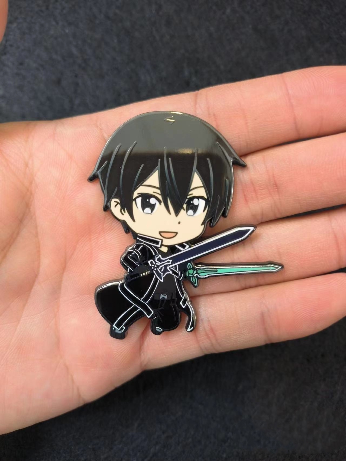 Sword Art Online Kirito Enamel Hat Pin Metal Badge Figure Anime 2.4" | eBay