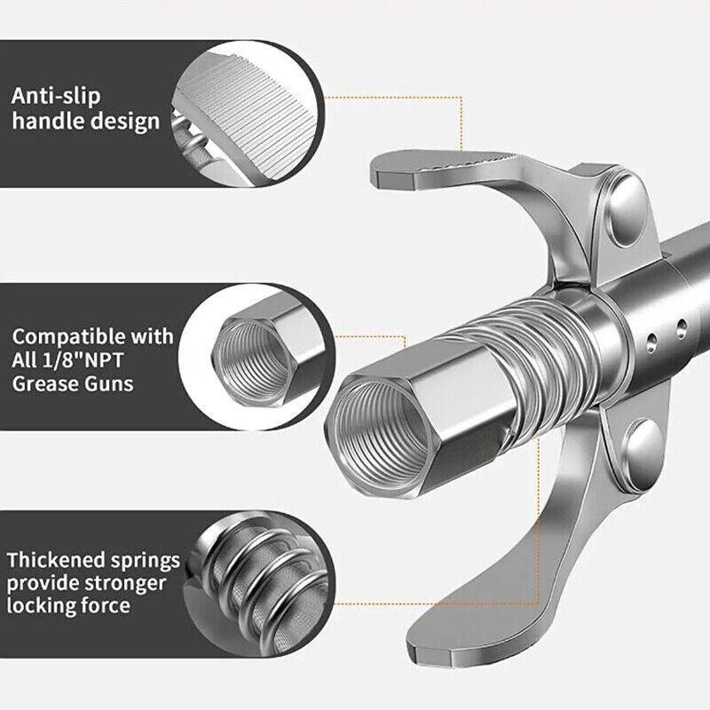 Grease Coupler Heavy-Duty Quick Release Grease Gun Coupler 10000PSI US ...