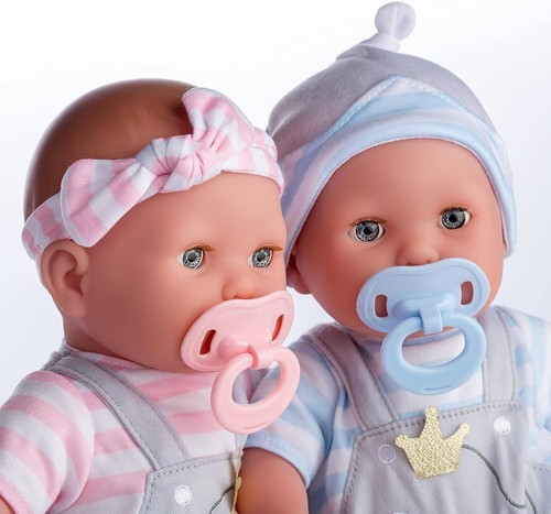 Berenguer Boutique TWINS- 15” Soft Body Baby Dolls - 12 Piece Gift Set ...