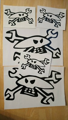 Guy Martin Skull 5 stickers car van minivan home trailer window body ...