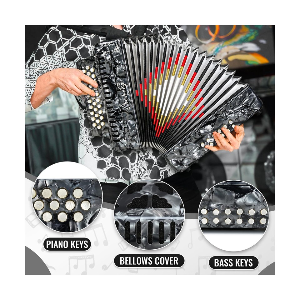 Accordion, 31-key 12-bass accordion, push-pull heterophonic accordion ...
