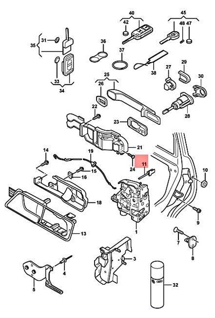 Genuine Cable With Clip Left VW Seat Caddy Golf Plus Lupo 3l TDI ...