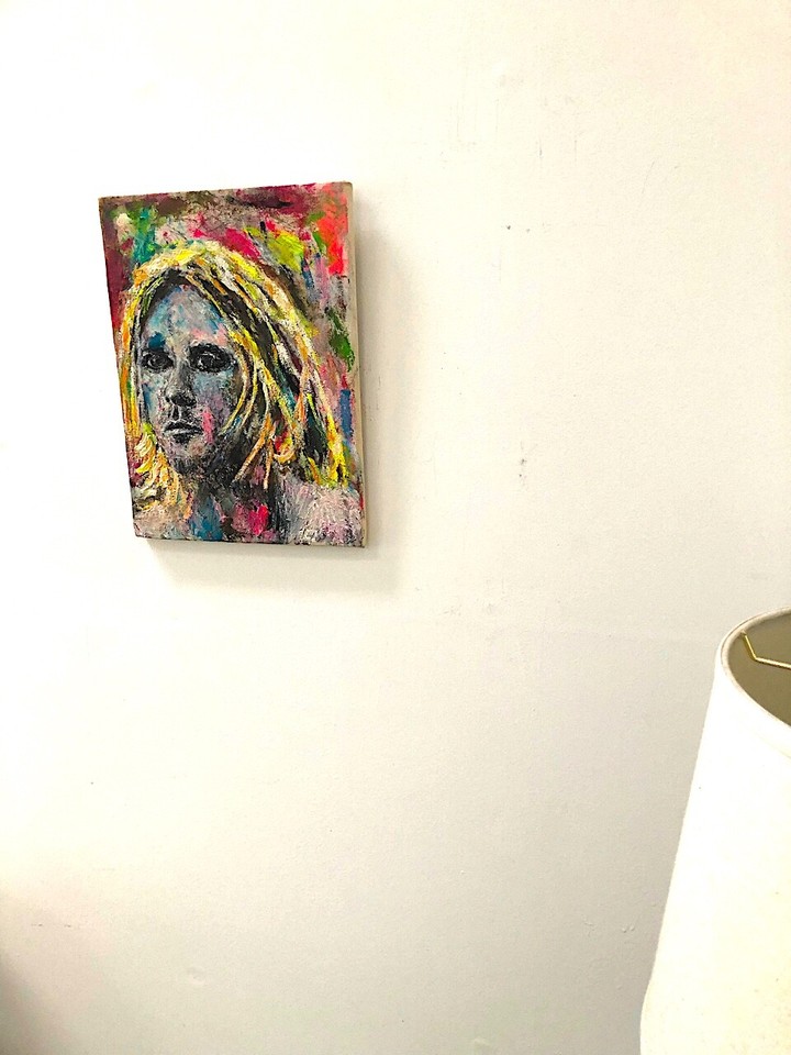 ORIGINAL CHUCK GREATREX "KURT COBAIN" Abstract Acrylic/Oil Painting ...