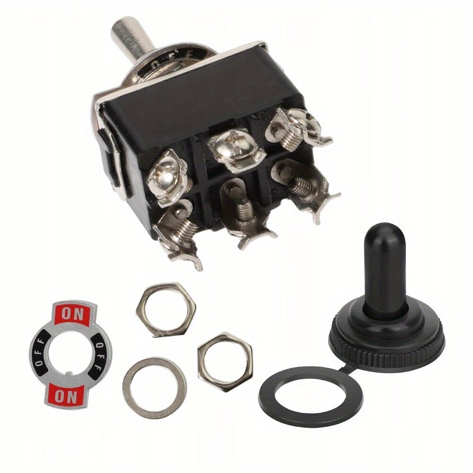 3-pack 6pin DPDT Heavy Duty Rocker Toggle Switch Boot Cap ON/OFF/ON | eBay