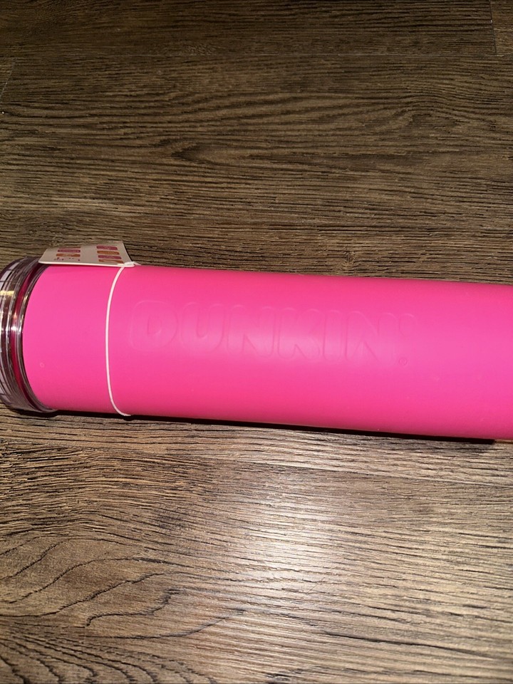 NWT Dunkin Donuts Silicone Sipper Tumbler Sipper 27 oz Pink Color ...